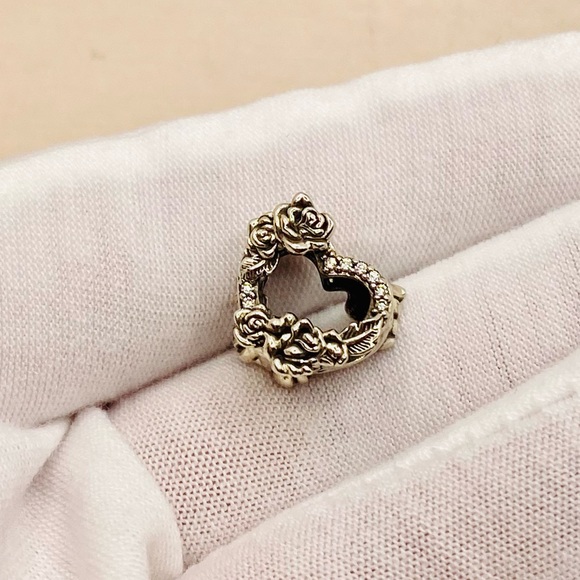 Pandora | Jewelry | Euc Pandora 79928c1 Sterling Silver Open Heart Rose ...